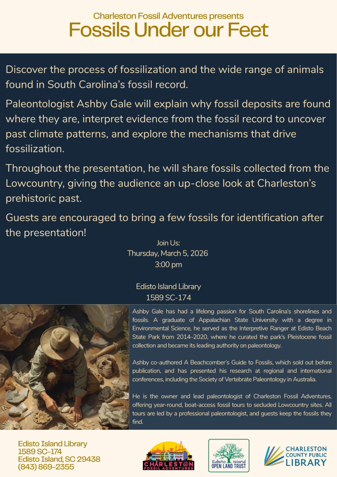 Fossils Under Our Feet with Ashby Gale - Edisto Island Open Land Trust ...